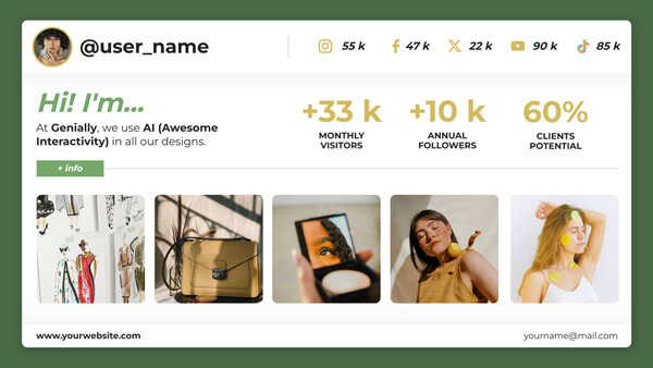Portfolio design numérique | Modèles Genially